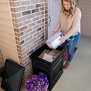 Step2 Express Package Delivery Box for Outside, Durable Weather Resistant, Parcel Outdoor Storage and Package Box, Black