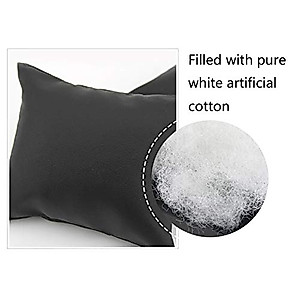 SYBL 6 Pcs Black Leather Watch Pillow Bracelet Pillow Display Jewelry Display Pillow Bracelet Bangle Cushions Jewelry Organizer Holder 3.1 x 3.5 Inch
