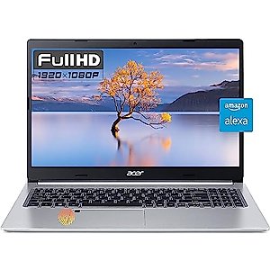 acer Aspire 5 Slim Laptop, 15.6" FHD IPS, AMD Ryzen 3 3350U Quad-Core Mobile Processor, 20GB DDR4 RAM, 512GB SSD, WiFi 6, Backlit KB, Fingerprint Reader, HDMI, Amazon Alexa, Windows 11, Silver