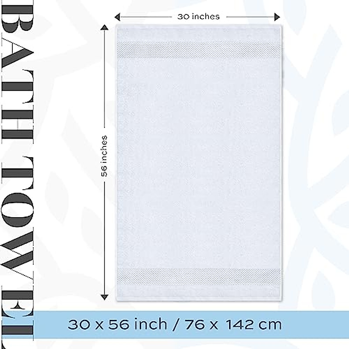 Luxury White Bath Towels Large - Circlet Egyptian Cotton | Highly Absorbent Hotel spa Collection Bathroom Towel | 30x56 Inch | Set of 2