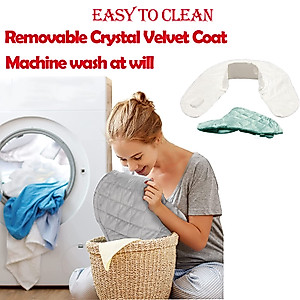 Heating Pad for Neck and Shoulders,Detachable Heated Neck Shoulder Wrap for Pain Relief, Weighted Electric Neck and Shoulder Heat Pad with Auto Off, 6 Heat Settings,Tourmaline Beads (Grey)