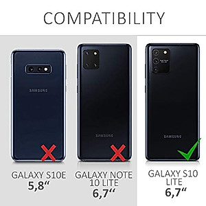 kwmobile Crossbody Case Compatible with Samsung Galaxy S10 Lite Case - Clear TPU Phone Cover w/Lanyard Cord Strap - Black/Transparent