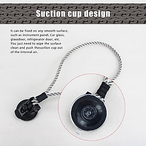 Yumfugu 1 PC Car Cowboy Hat Mounts with 35.4In Rope, 2.6In Plastic Automotive Dash Hat Rack Suction Cup Hook, Universal Vehicle Hat Holder Accessories for Cars Trucks SUVs Home Doors (Gray)