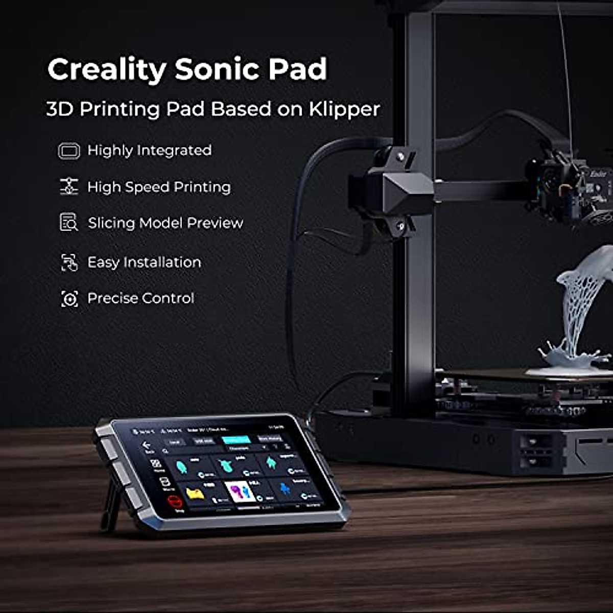 Creality Sonic Pad Based on Klipper Firmware 7 Inch Touch Screen 3D Printer Smart Pad with Higher Printing Speed for Creality Ender 3 Pro/Ender 3 V2/Ender 3 S1/Ender 3 S1 Pro FDM Ender 3D Printers