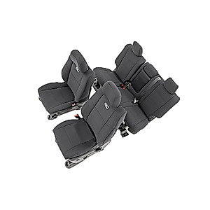 Rough Country Neoprene Seat Covers for 2011-2022 Jeep Grand Cherokee - 91046,Black, Front | Rear