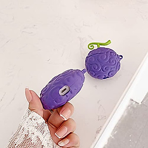 for Airpods 1&2 Case, Cute Funny Cool Soft Silicone,Fashion Anime 3D Character Design,with Safe and Convenient Keychain Very Suitable for Men, Women, Old People, Children (Rubber Fruit)