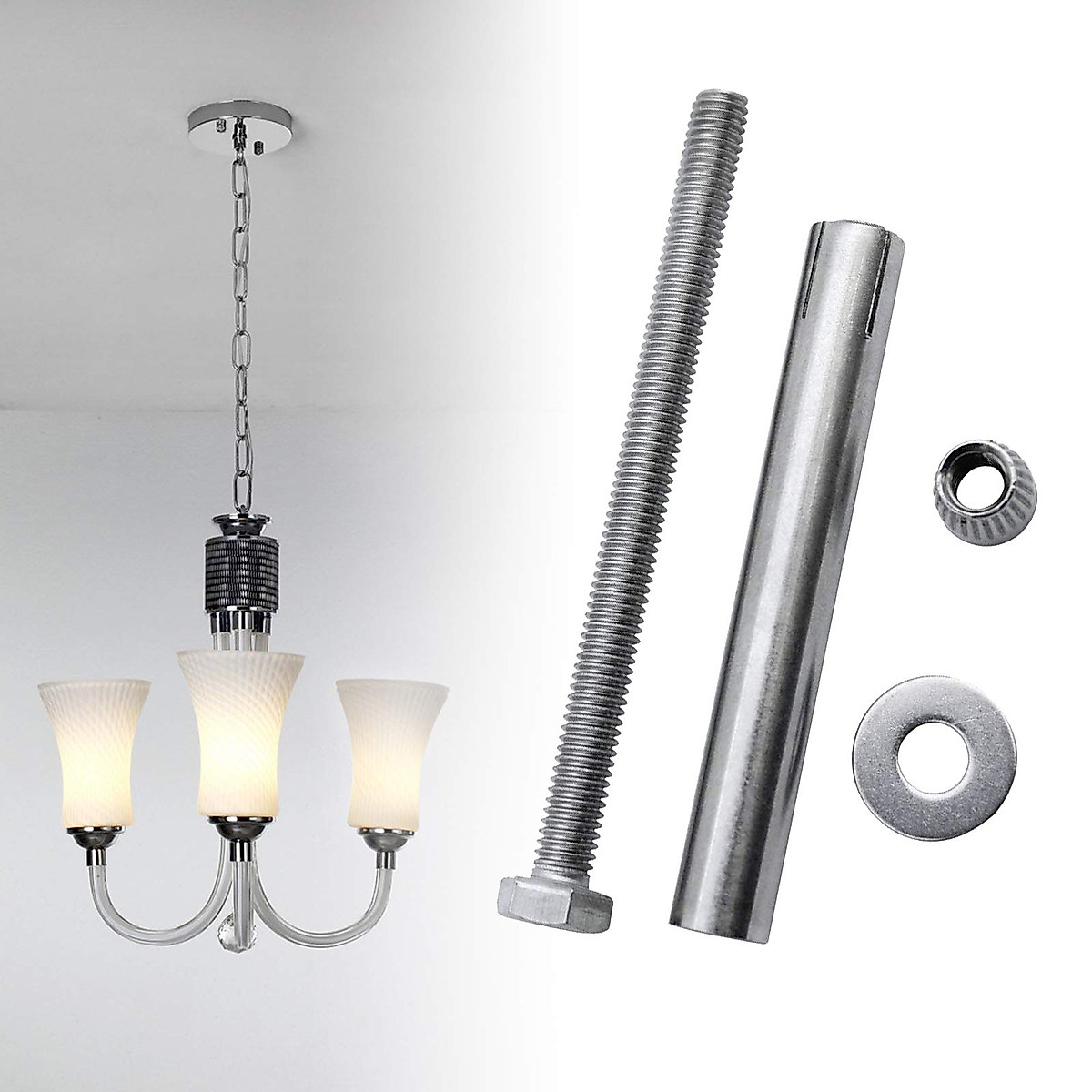 Micro Traders 20Pcs Expansion Bolts 304 Stainless Steel External Hex Nut Expansion Screw Bolts Sleeve Anchors Heavy Duty M6x80mm M8X60mm