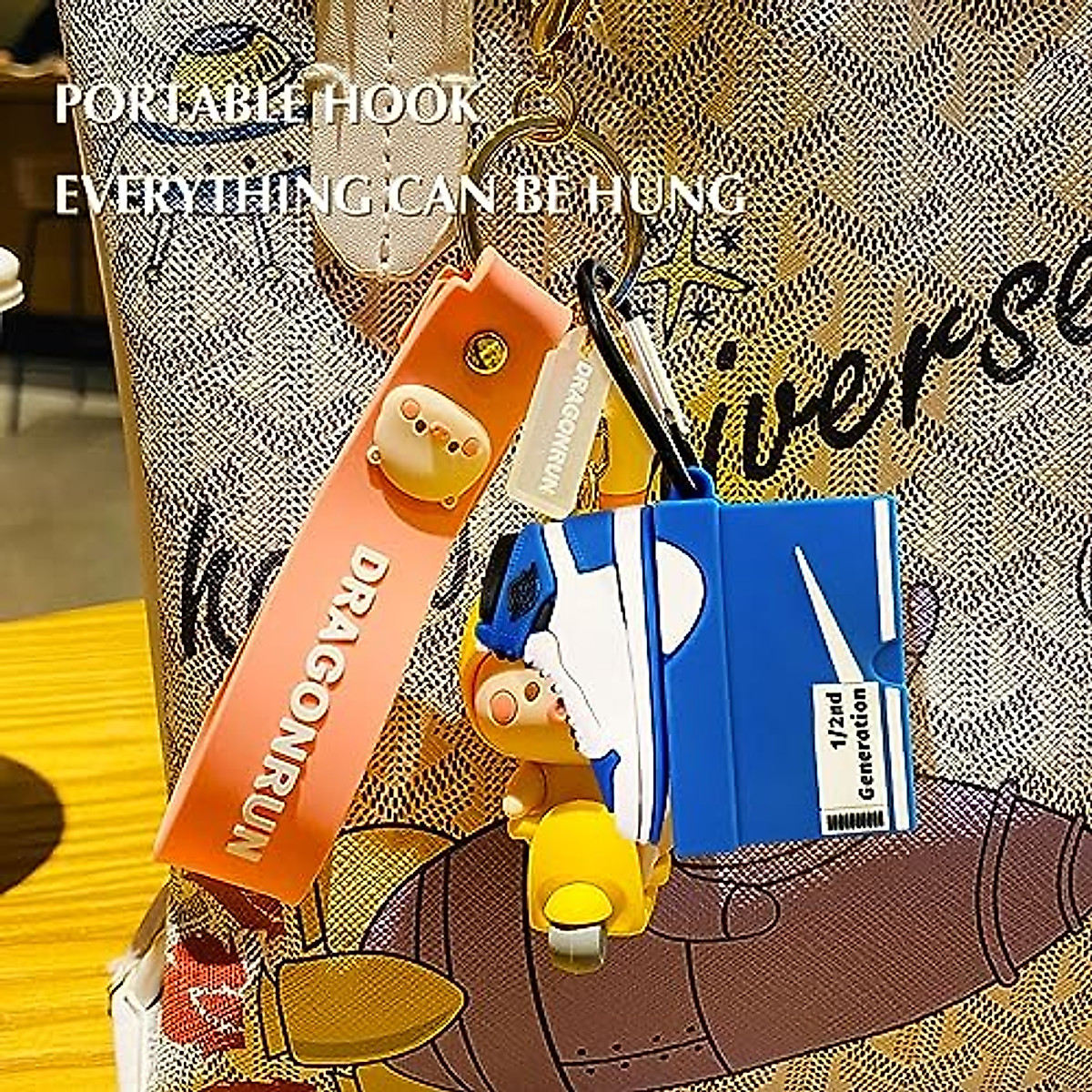3D Basketball Shoes Box Case Compatible with Airpod 2nd Generation, Cute Case for Airpods 2nd/1st Generation, Cool Funny Case for Airpods 2nd/1st Generation with Keychain