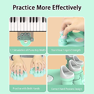 Moreup Piano Finger Trainers, Hand Grip Exerciser Ergonomic Training Finger Pressing Posture Correction Tool for Guitar Piano Trigger Finger Training Arthritis Therapy and Grip 2PCS/Set Black