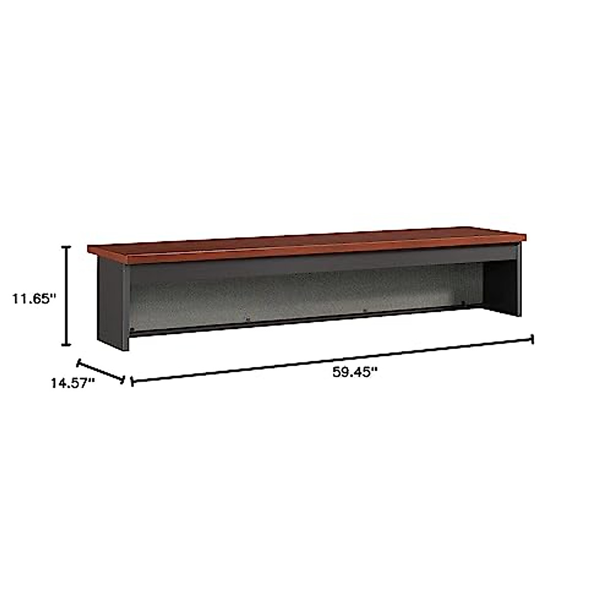 Sauder Via Hutch, L: 59.45" x W: 14.57" x H: 11.65", Classic Cherry Finish