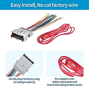 RED WOLF Radio Wiring Harness Male & Female Connector Adapter Plug Replacement for GM Chevy Silverado GMC Buick Vehicles 2003-2007 Install Aftermarket Stereo Wire Cable Plug Kit