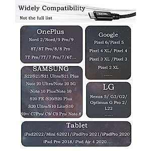 DUKABEL Type C to Aux Adapter, USB-C to Audio Jack with Upgraded DAC Chip for Samsung Galaxy S22 S21 S20 Ultra S20+ Note 20 Google Pixel 6 Pro/5/4/3/2 OnePlus 7T and More