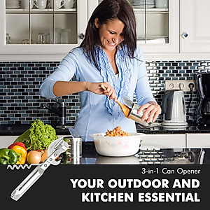 Chef Craft Select 3-in-1 Can Opener, 6 inches in length, Stainless Steel
