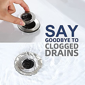 WINDALY 4 Packs Bathroom Sink Strainer Small Sink Drain Hair Catcher, 1.8" Top / 1.06" Sink Strainer Bathroom Small, Utility Tub Drain Catcher for Standard Universal Bathroom Sink, Stainless Steel
