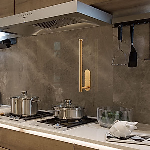 Paper Towel Holder, Self Adhesive Gold Paper Towel Holder Under Cabinet, SUS304 Stainless Steel Wall Mount Paper Towel Holder for Kitchen, Countertop, Cabinet, Bathroom