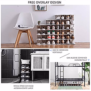 ACPOP Shoe Slots Organizer, Adjustable Shoe Rack,Better Stability Shoe Organizer,Shoe Stacker,Space Saver,Pack of 6,Grey