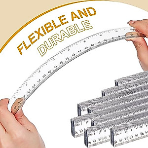 60 Pcs School Supplies Bulk Includes 30 Pcs Safety Blunt Tip Student Scissors for Kids 30 Pcs 12 Inch Plastic Rulers Back to School Supply for Student Classroom Office (Clear)