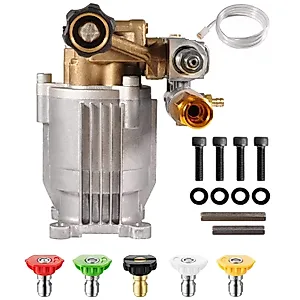 YAMATIC 3/4" Shaft Horizontal Pressure Washer Pump 3300 PSI @ 2.5 GPM Brass Head Power Washing Pump Replacement for Simpson MSH3125,MSH3125-S,520004, Karcher G3050OH and More