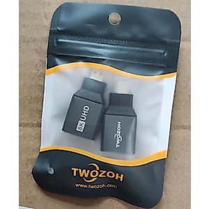 Twozoh 8K Micro HDMI Adapter (2-Pack), 2.1 Micro HDMI Male to Standard HDMI Female Adapter Convertor Support 8K@60Hz, 4K@144Hz, 2K@240Hz