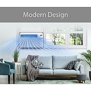 LG 8,000 BTU Window Air Conditioner, 115V, Cools 340 Sq.Ft. for Bedroom, Living Room, Apartment, Quiet Operation, Electronic Control with Remote, 3 Cooling & Fan Speeds, Auto Restart, White