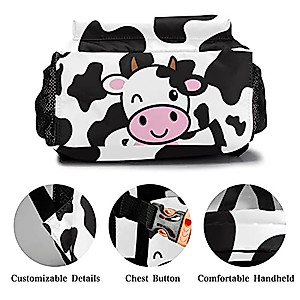 zaaprintblanket Personalized Little Cow Black White with Text Name Casual Bags Waterproof Backpack for Unisex Adult Gift
