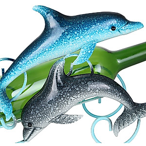 Dancing Bottlenose Dolphin Metal Wine Bottle Holder