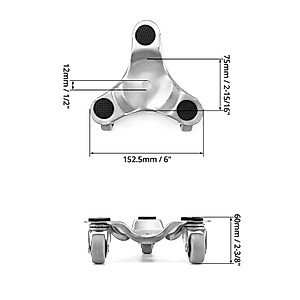 QWORK 8 pcs 6" Steel Tri-Dolly, 400 lbs Load Capacity, Great for Moving Furniture & Appliances, Durable and Easy to Use
