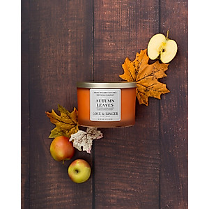 Autumn Leaves Candle | Fall Candles | Luxury Soy & Beeswax Candles for Home | 16 oz. Large Jar 3 Wick Candle | Thanksgiving Candle | Fall Scented Candle | Autumn Candles