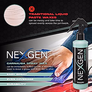 Nexgen Carnauba Spray Wax — Durable Protection and Showroom Shine — Fast and Simple One-Step Car Wax - 8 oz