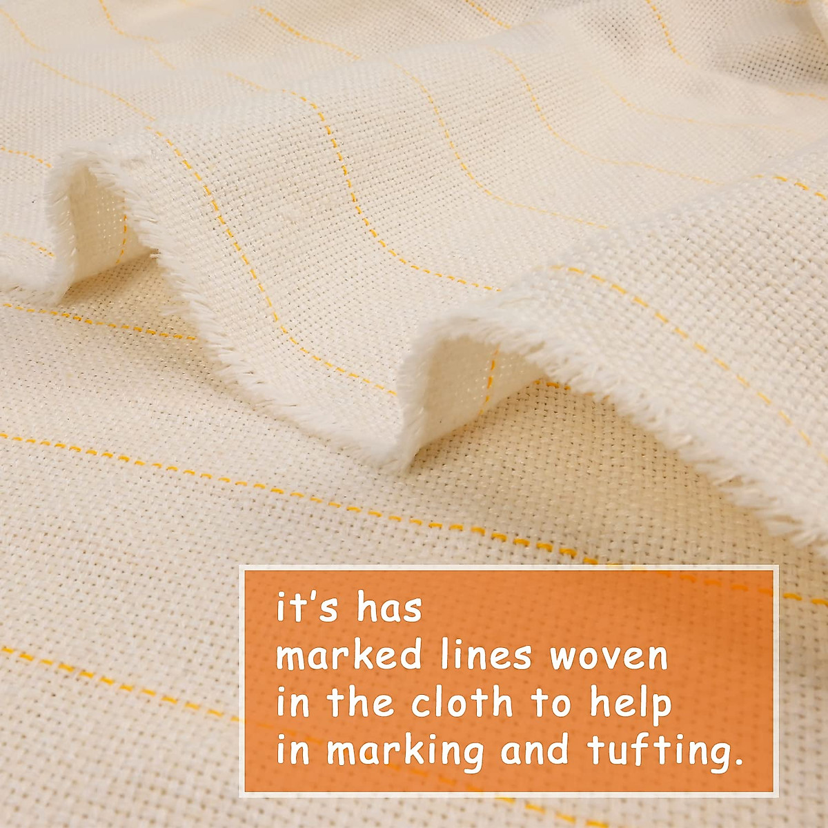 83"x59" Primary Tufting Cloth with Marked Lines, 70.9"x47.2" Tufting Non-Slip Rug Backing Fabric, Large Monk Cloth Kit,Rug Tufting Supplies,Rug Making Supplies