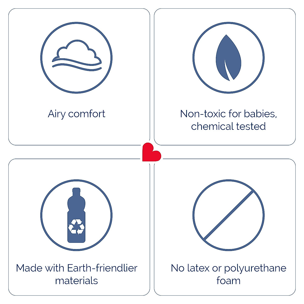 Kolcraft BabyPedic Premium Hypoallergenic Waterproof Baby Crib Mattress & Toddler Bed Mattress, Airy Comfort, 150 Steel Coils, GREENGUARD Air Quality Certified, Made in USA, 52"x28" (Amazon Exclusive)