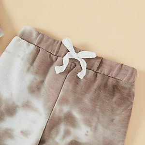 GRNSHTS Toddler Baby Boy Tie Dye Pants Set Hoodie Pocket Top Long Pants 2PCS Fall Winter Outfits Clothes (Brown,18-24M)