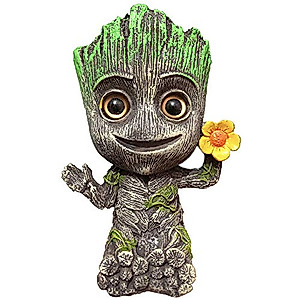 SLOCME Aquarium Groot Air Bubbler Decorations - Oxygen Pump Resin Crafts for Aquarium Fish Tank Decorations,with Air Bubbler Stone for Aquarium