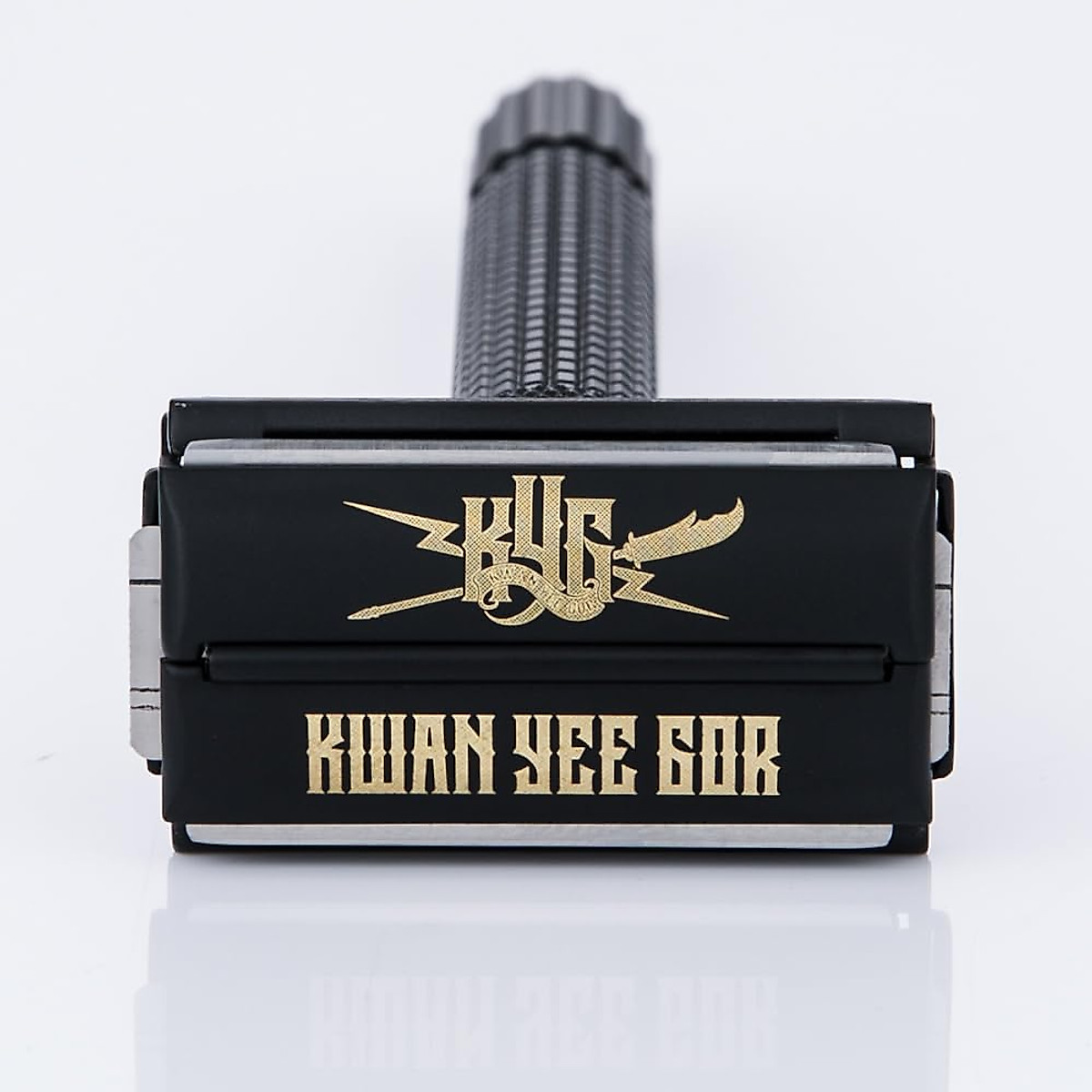 KWAN YEE GOR Adjustable Double Edge Safety Razor with 10pcs German Solingen Stainless Steel Blades,Butterfly Open with Long Handle for Men Black