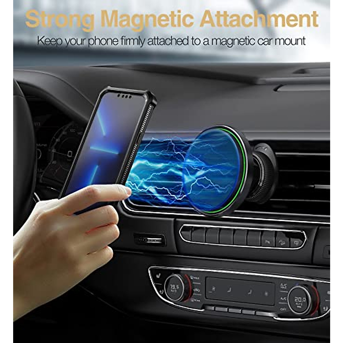 Dexnor Magnetic Case for iPhone 13 Pro Max, Compatible with MagSafe, [Built in Screen Protector and Kickstand] Full-Body Heavy Duty Case Protective Cover for iPhone 13 Pro Max 6.7 Inch Black