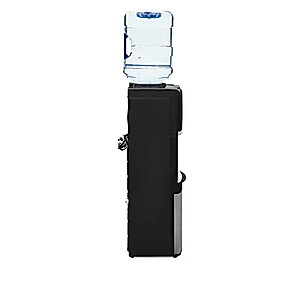Primo Top-Loading Water Dispenser - 3 Temp (Hot-Cool-Cold) Water Cooler Water Dispenser for 5 Gallon Bottle w/Child-Resistant Safety Feature, Black and Stainless Steel, 3 Spout
