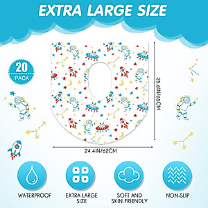 20 Pcs Disposable Toilet Seat Covers Waterproof Extra Large Seat Covers for Kids, Individually Wrapped Portable Toilet Seat Cover for Travel, Toddlers Potty Training in Public Restrooms
