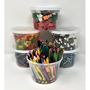 Mr. Miracle Deli Containers with Lids - 48 Pack of 16 oz Clear Airtight Reusable Plastic Food and Multi-Purpose Containers - Microwave, Freezer, and Dishwasher Safe