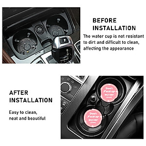 Kewucn 2 Pack Bling Car Cup Holder Coasters, 2.79 inch Anti-Slip Soft Rubber Crystal Rhinestone Auto Cup Insert Pad, Universal Vehicle Interior Decor Accessories for Car SUV Truck (Pink)