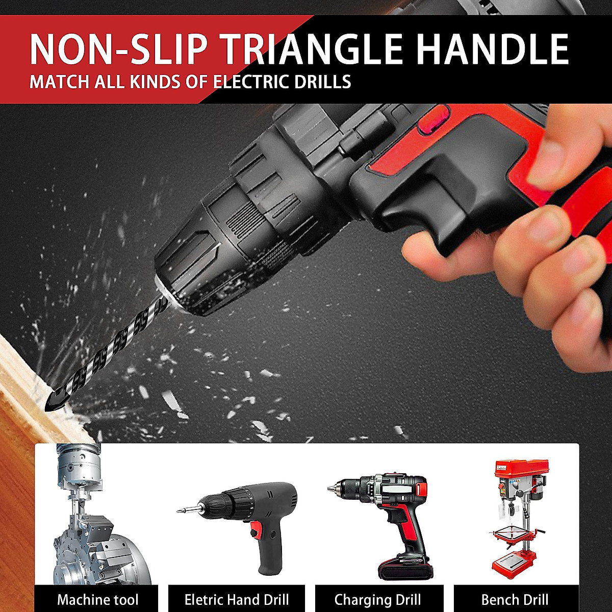 AIMLENTOOL Masonry Drill Bits Set, 10pcs Concrete Drill Bits, 1/8" to 1/2" Multifunction Drill Bit Set with Industrial Strength Carbide Tipped for Brick, Tile, Cement, Ceramic, Glass, Plastic