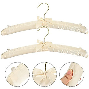 Garneck 10pcs Hanger Bridal Coats with Shoulder Costume for Coat Heavy Bridesmaid Shop Dress Pant Non- Bump Slip Satin Non- Slip Sponged No Skirt Covers Canvas Anti Silk