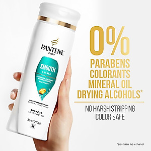 Pantene Shampoo with Frizz Control, Smooth & Sleek, Safe for Color-Treated Hair, 355 mL