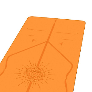 Liforme Gratitude Yoga Mat - Patented Alignment System, Warrior-like Grip, Non-slip, Eco-friendly, sweat-resistant, Long, Wide and Thick - Gratitude Special Edition (Orange)
