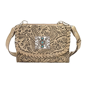 American West Women's Two Step Small Crossbody Bag Sand One Size