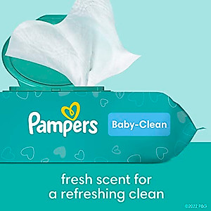 Baby Wipes, Pampers Baby Fresh Scented Baby Diaper Wipes, 8X Pop-Top Packs and 8 Refill Packs for Dispenser Tub, 1152 Total Wipes (Packaging May Vary)