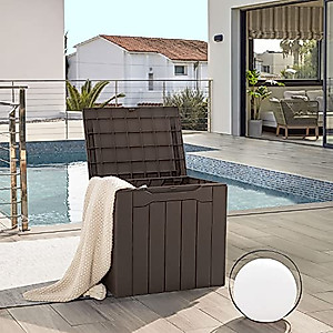 JUMMICO 31 Gallon Resin Deck Box Waterproof Indoor Outdoor Storage Boxes for Patio Furniture Cushions, Toys and Garden Tools