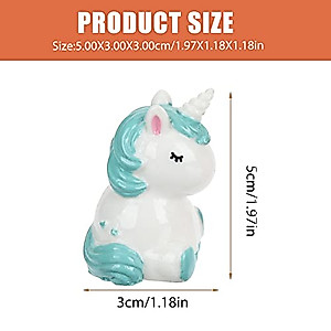 NUOBESTY Mini Unicorns Figure Animals Models Landscape Accessories Birthday Cake Unicorns Decoration Bonsai Resin Craft Stocking Stuffer Gift for Kids Girls