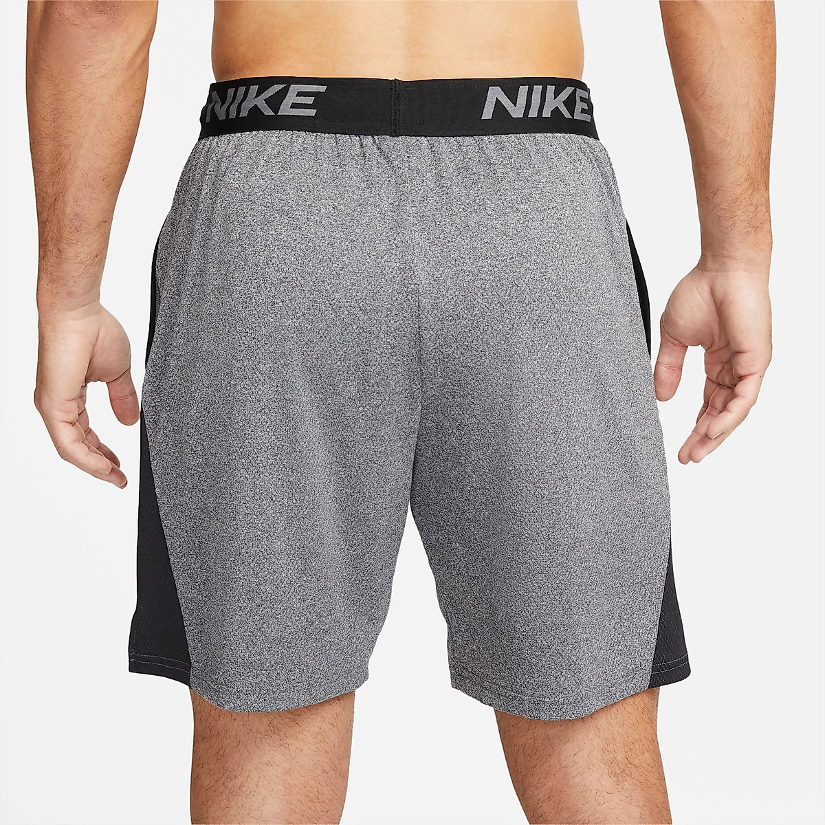 Nike Dri-FIT Hybrid Veneer Men's Training Shorts (as1, Alpha, l, Regular, Regular, Black/Heather/White)