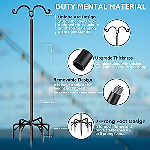 Flanagan String Light Poles for Outside, 2 Pack 9FT Metal Poles for Outdoor String Lights, Adjustable Patio Lighting Stand for Garden Fence Party Wedding