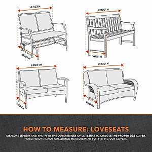 Modern Leisure Garrison Patio Loveseat Cover - Weather-Resistant Fabric - Outdoor Furniture Protection Perfect for Patio, Deck, and Porch - 66"L x 40"W x 39"H - Sandstone